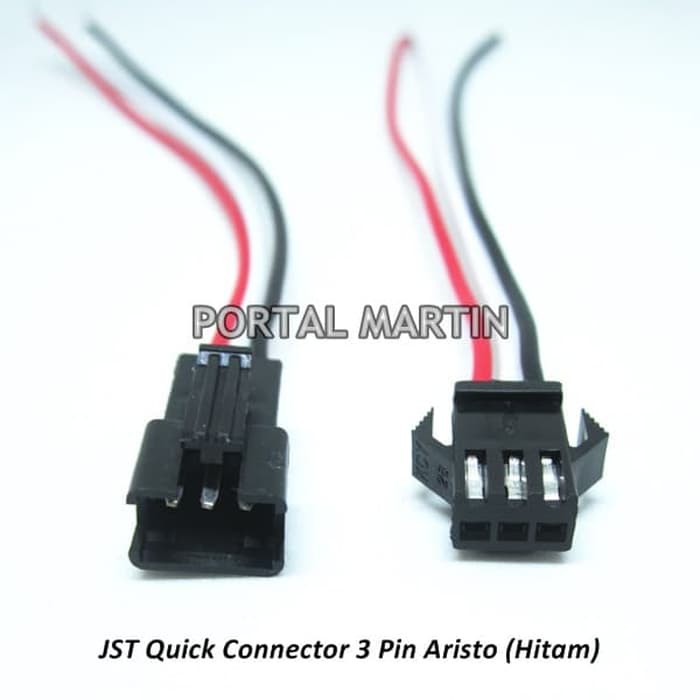 Jual JST Quick Connector 3 Pin Hitam Konektor Sambung Kabel 3 pin ...