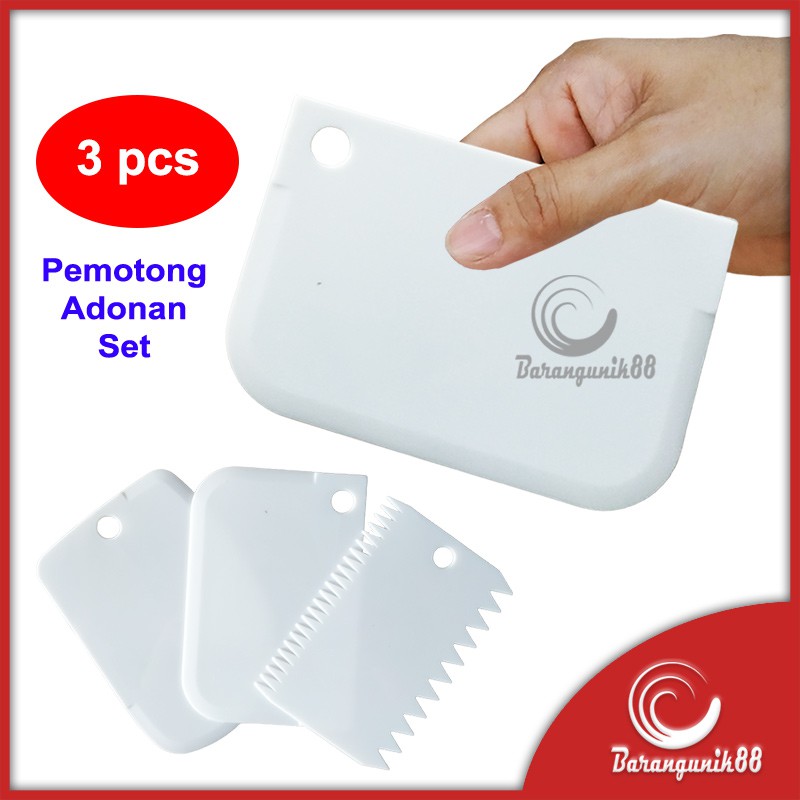 Jual [Set, 3pcs] Scraper Adonan Kue Pemotong Adonan Roti Dough Cutter ...