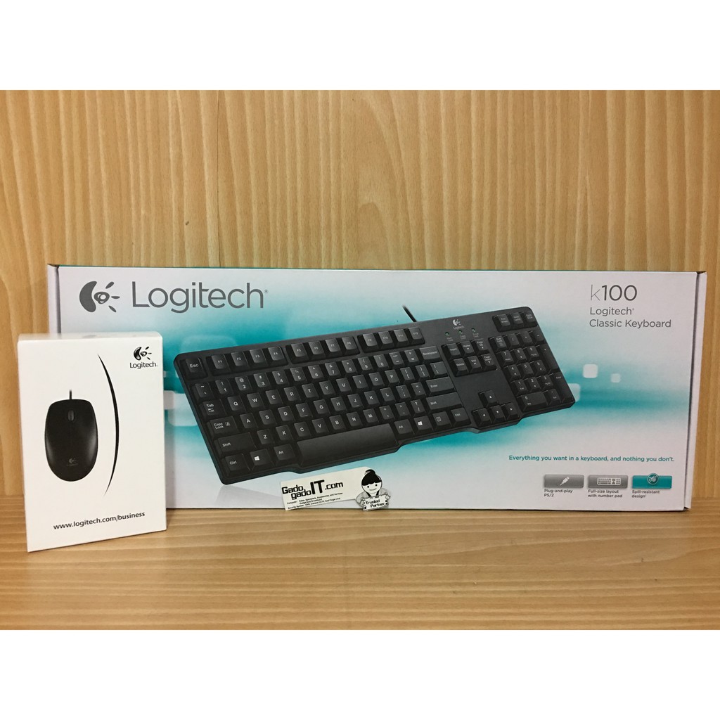Jual Paket Keyboard LOGITECH K100 dan Optical Mouse LOGITECH B100 ...