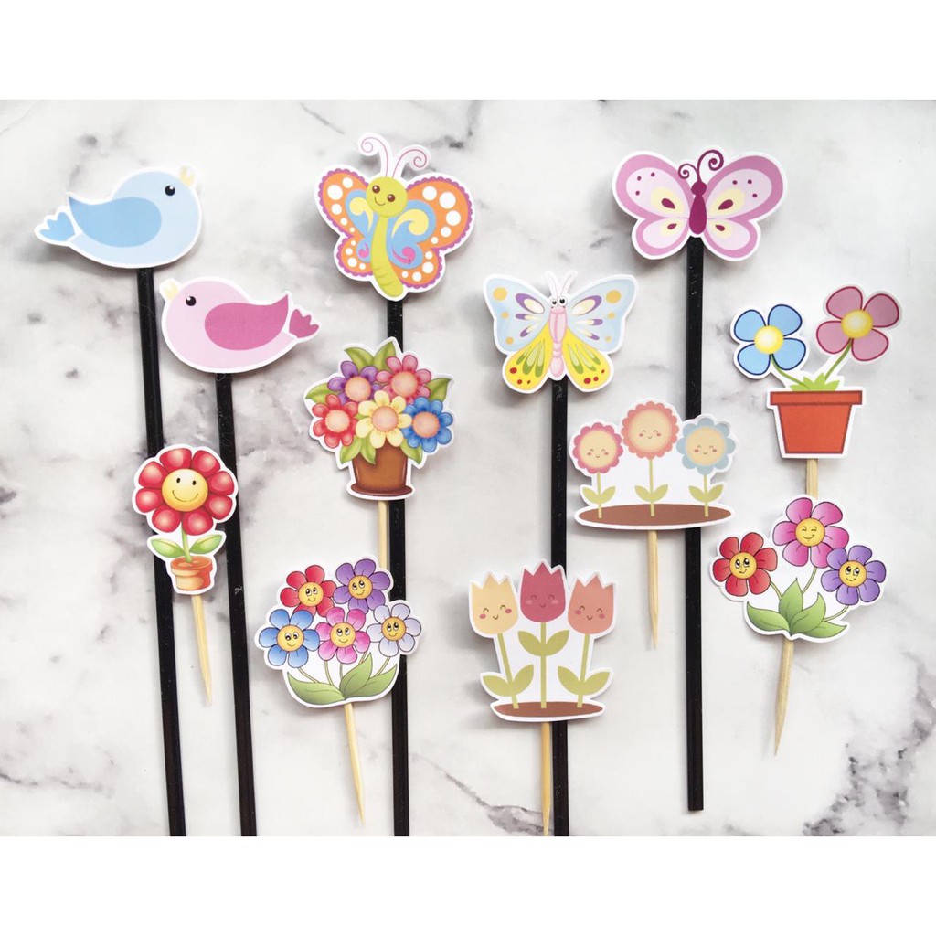 Jual Topper CC Bunga Kupu utk hiasan kue dll | Shopee Indonesia