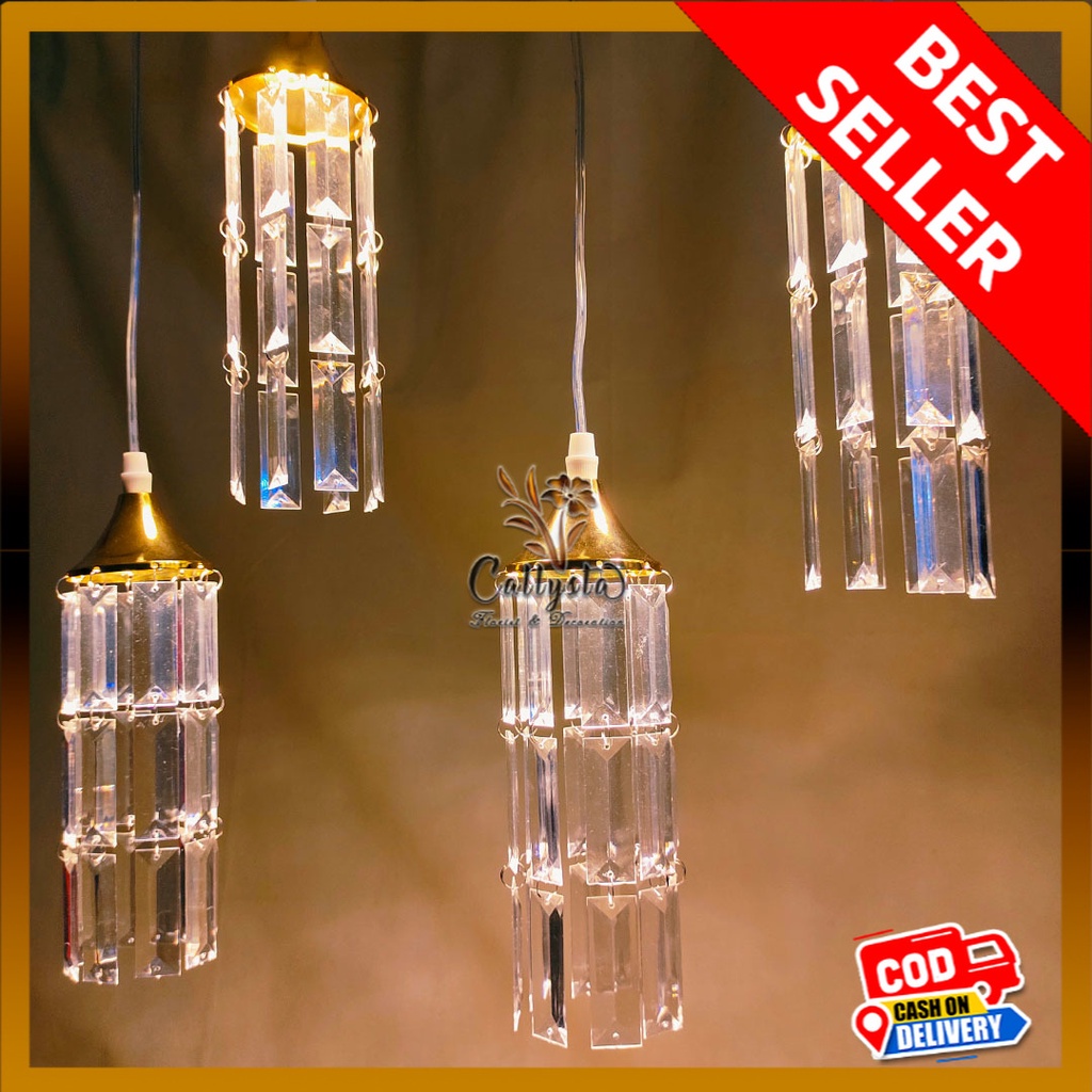 Jual Lampu Gantung Rumbai 1 Set Isi 10 Akrilik ubur ubur Kristal Dekor ...