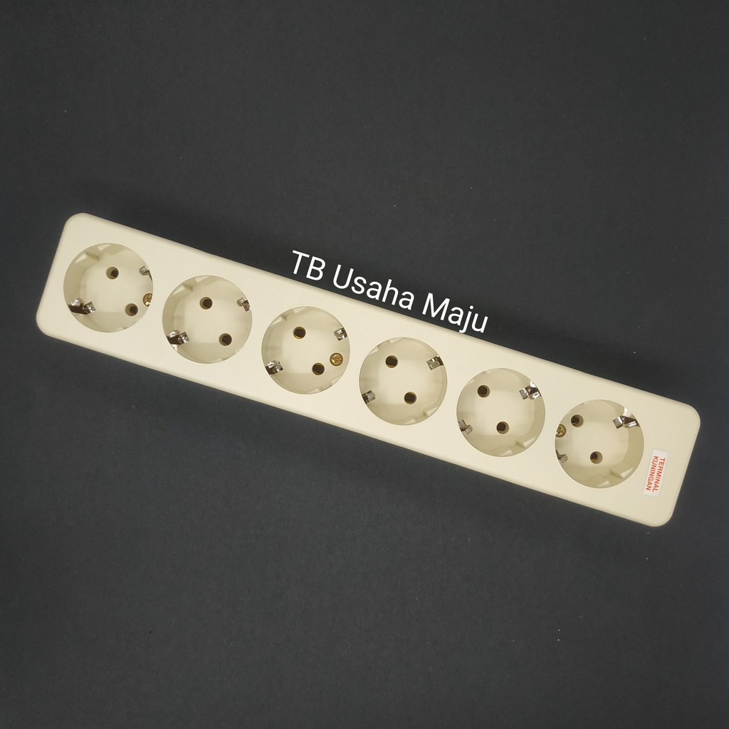Jual UTICON Stop Kontak Arde 6 Lubang ST-168 Terminal Kuningan Asli SNI ( Bisa tempah cok ...