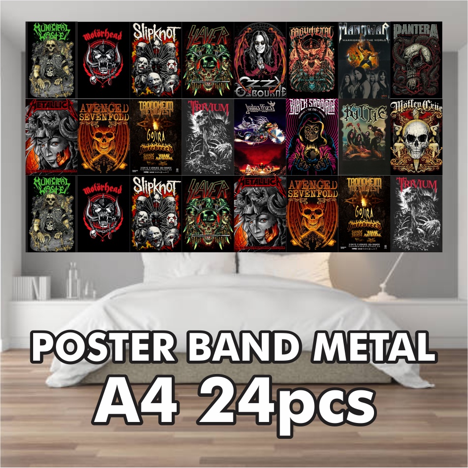 Jual Poster Metal A4 24pcs Poster Band Poster Metal Aesthetic Poster ...