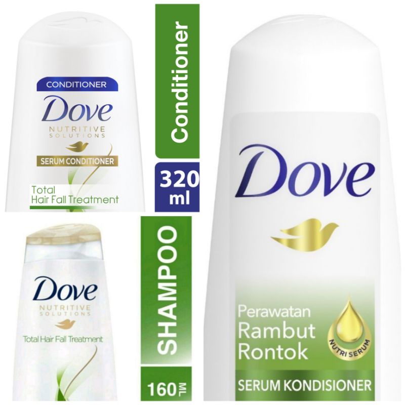 Jual Dove Serum Kondisioner / Shampoo Total Hair Fall 320ml Treatment ...