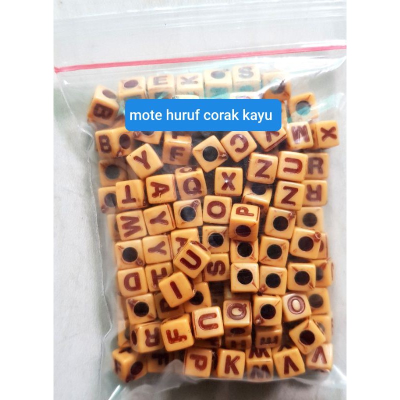Jual Mote Motif Kayu Huruf Alfabet 100gram | Shopee Indonesia