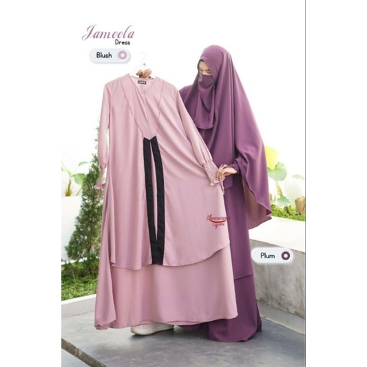 Jual Jameela Set Syari (Gamis+Jilbab Jumbo+Cadar Tali)/ Wolfis Grade A/ Produk Berkualitas ...