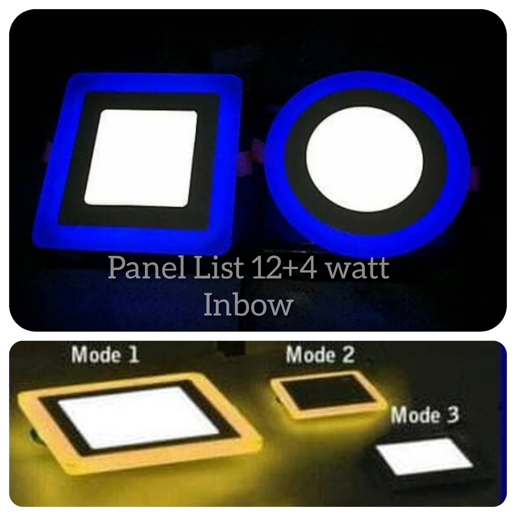Jual Lampu downlight panel list 2 two color cahaya 12watt 12 watt 12w ...