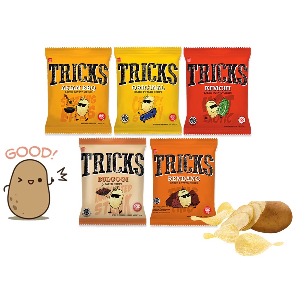 Jual Tricks Crips Kripik Kentang All Variant 15gr x 10 Sachet (Packs ...