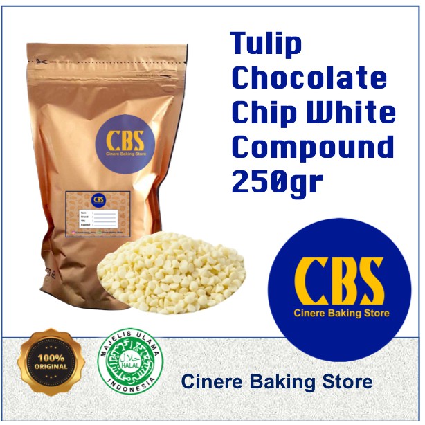 Jual Tulip White Choco Chip repack 250gr HALAL | Shopee Indonesia