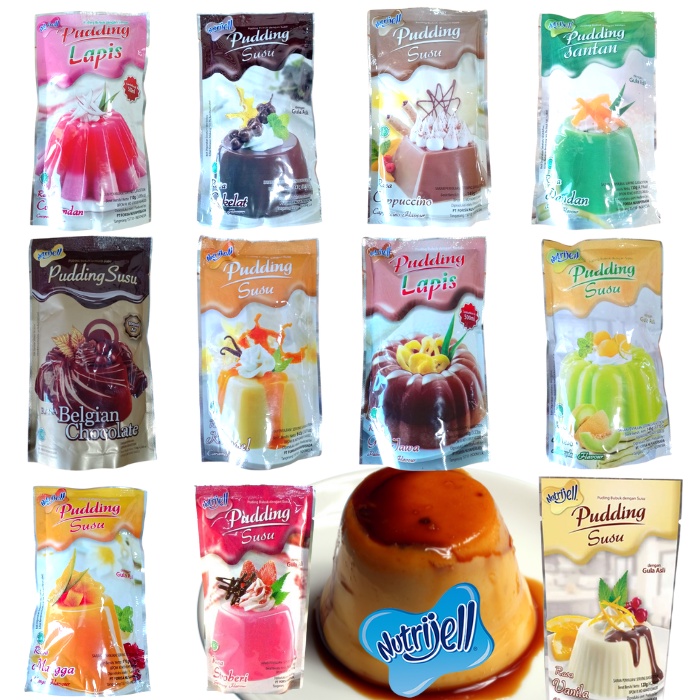 Jual Nutrijell Puding Pudding Coklat Mangga Melon Pandan Strawberry ...