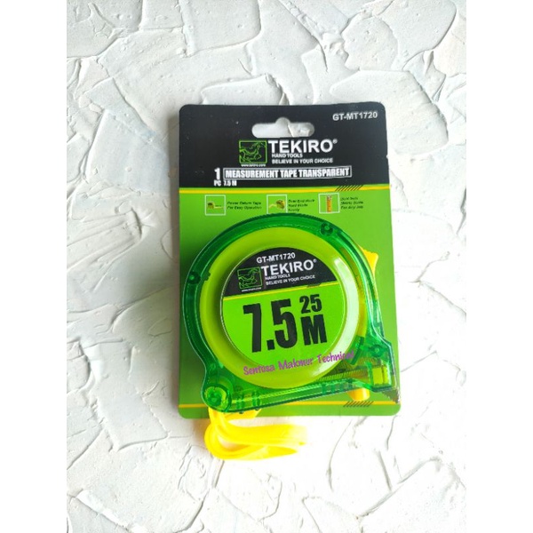 Jual TEKIRO 7.5M x 25MM Meteran Roll Rol Besi Measuring Tape 7,5M 7,5 7 ...