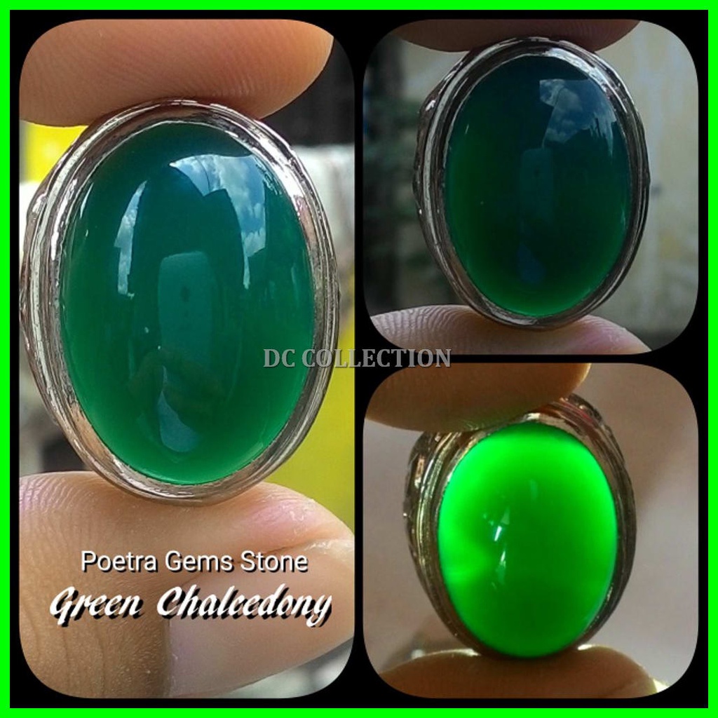 Jual CINCIN NATURAL GREEN CHALCEDONY IJO BOTOL RASA BACAN ( GC 05 ...