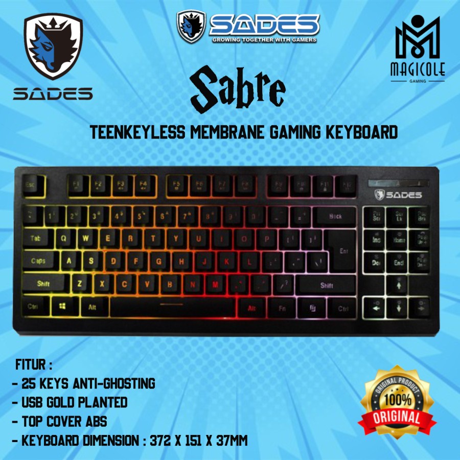 Jual Sades Sabre TKL RGB Keyboard Gaming | Shopee Indonesia