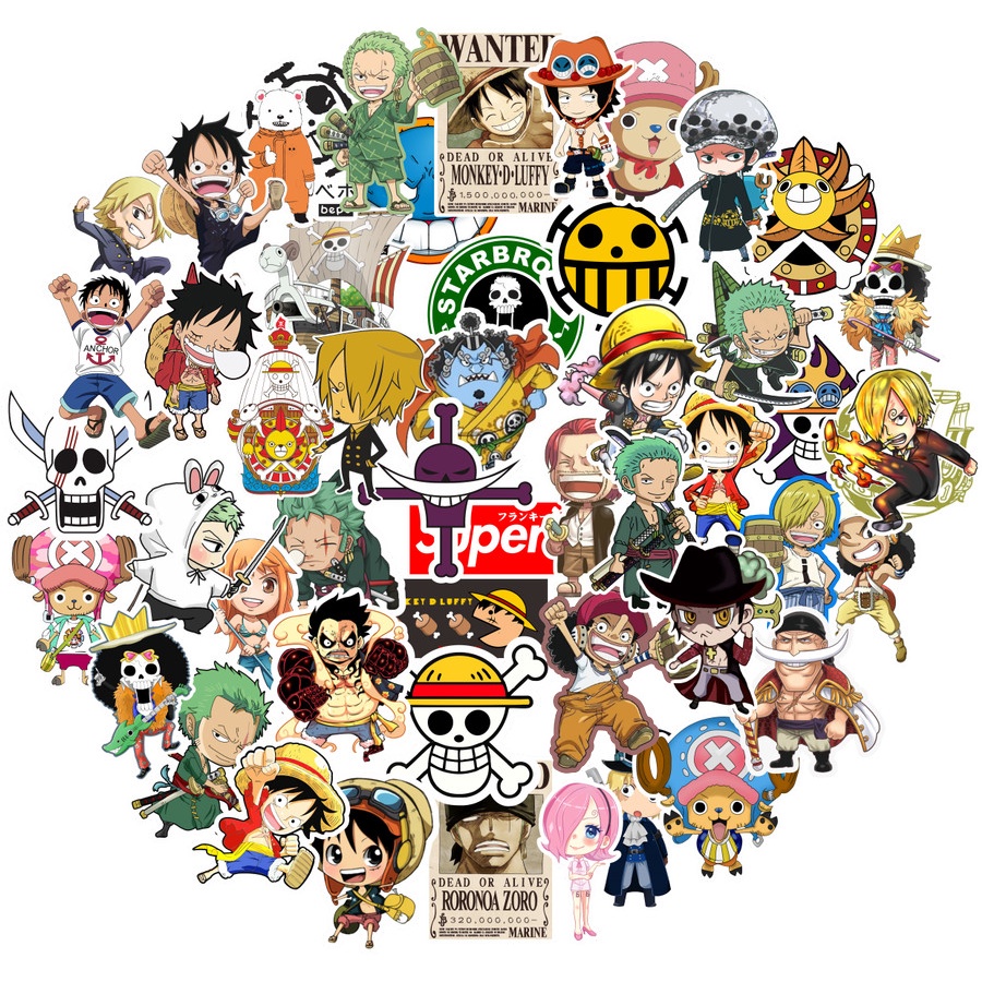 Jual Stiker Sticker Anime One Piece Paketan | Shopee Indonesia