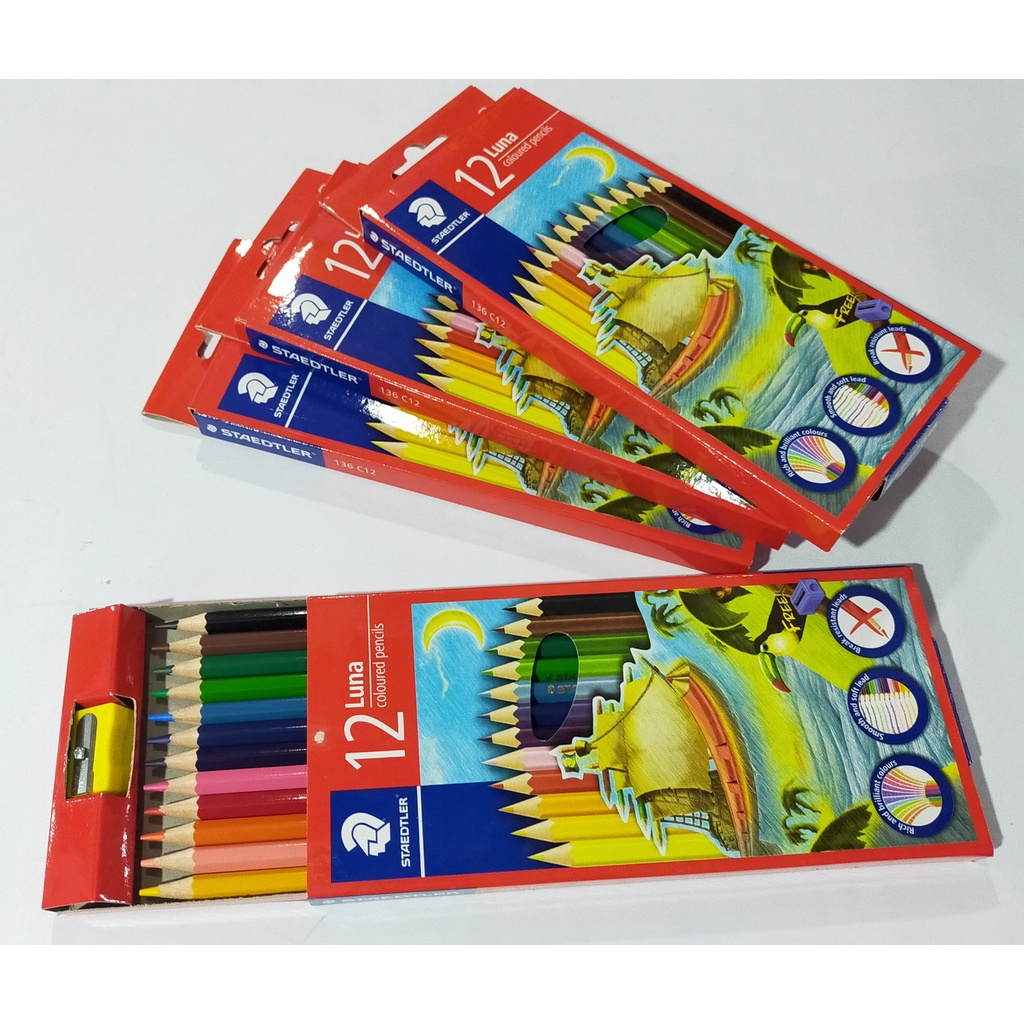 Jual Pensil Warna Staedtler Luna Panjang 12 (Bonus Rautan) | Shopee ...