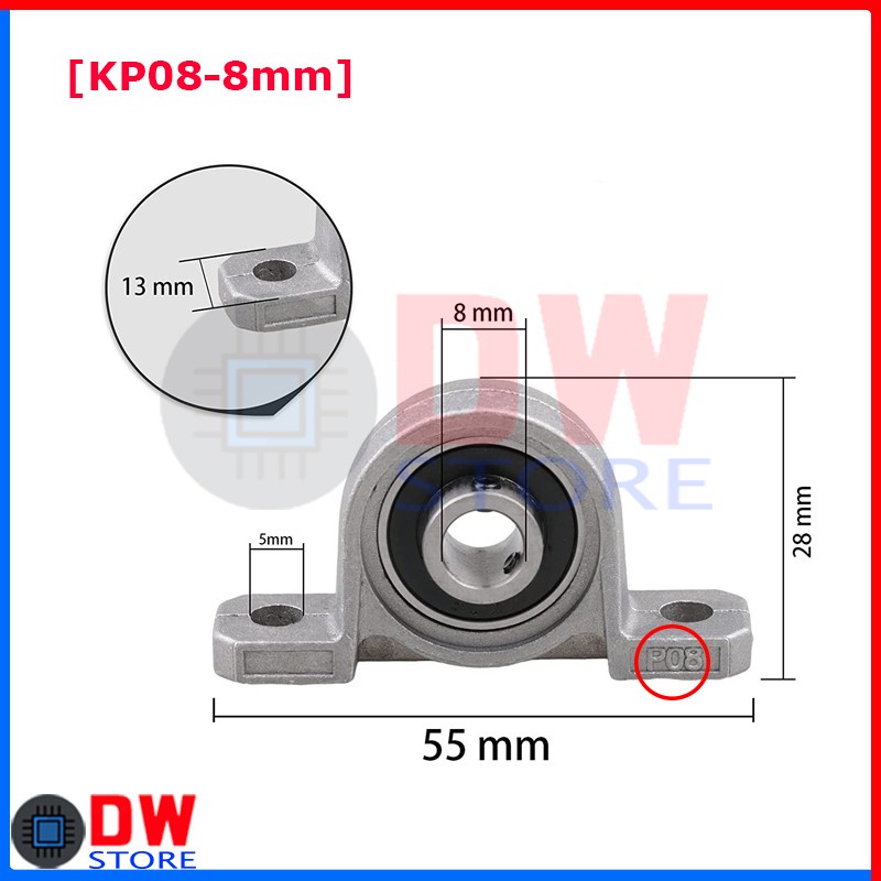 Jual Bracket Bearing Pillow Block Holder Shaft KP08 KP000 KP001 KP002 ...