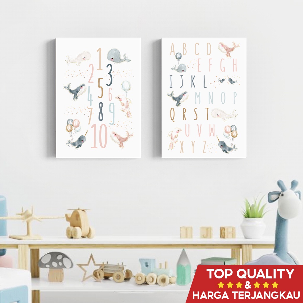 Jual Dekorasi Edukasi Hiasan Dinding Poster Abjad Angka Hijaiyah Hewan ...