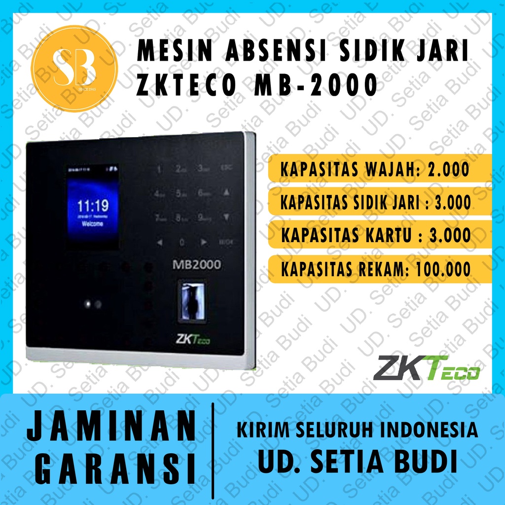 Jual ZKTeco MB2000 Mesin Absensi Akses Kontrol Pintu Sidik Jari dan Wajah | Shopee Indonesia