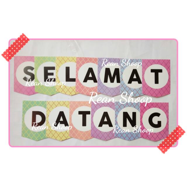 Jual banner bunting garland flag ucapan selamat datang | Shopee Indonesia