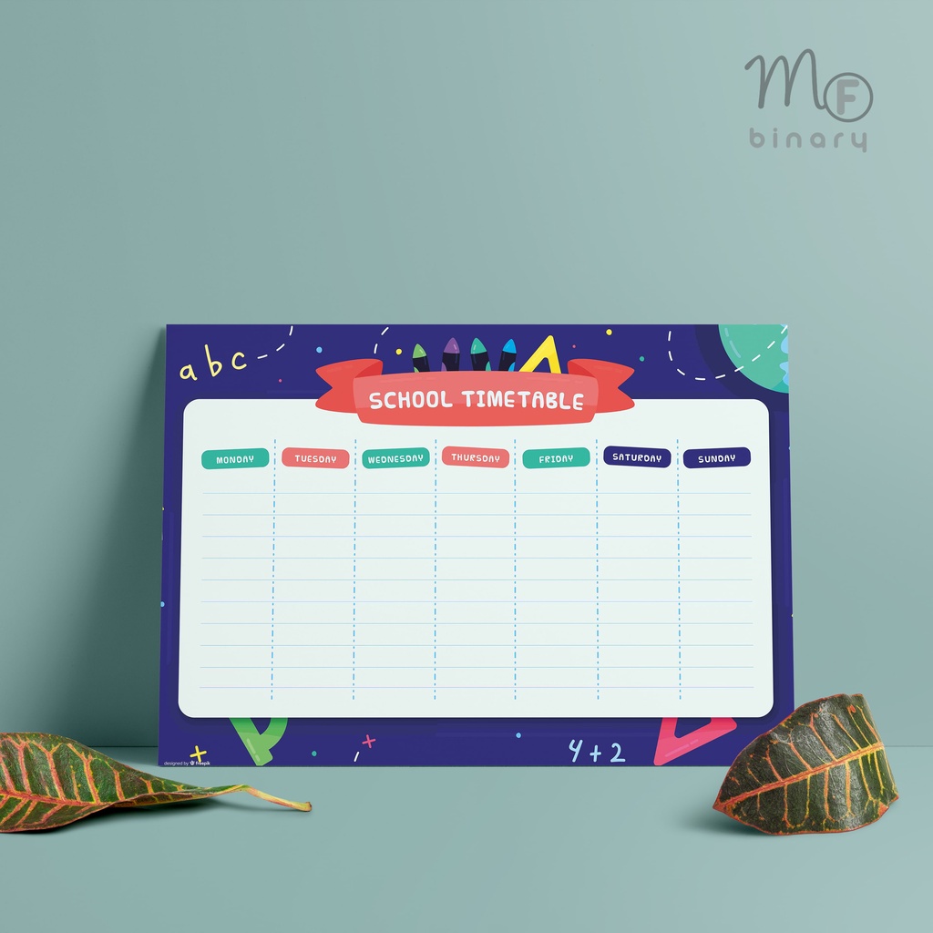 Jual Poster Jadwal Pelajaran + Free Spidol | Sch07 | Poster Animasi ...