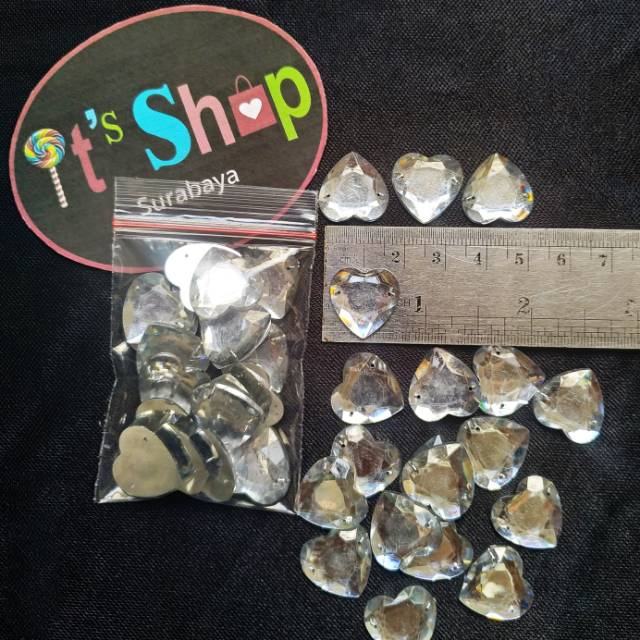 Jual Manik Diamond Imitasi Tempel/Jahit - Kristal imitasi bentuk Hati ...