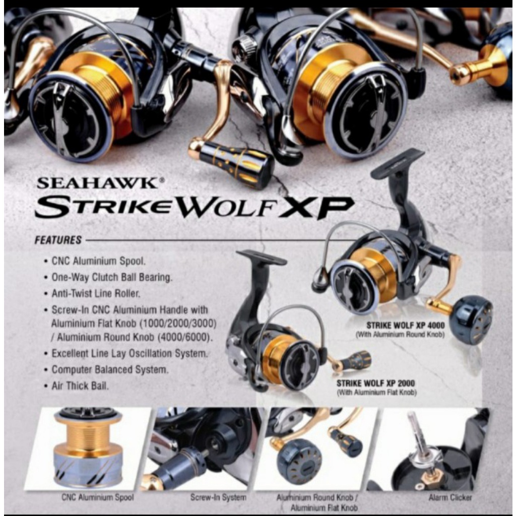 Jual Reel Pancing Limited Edision seahawk Strike Wolf XP 2000 power ...