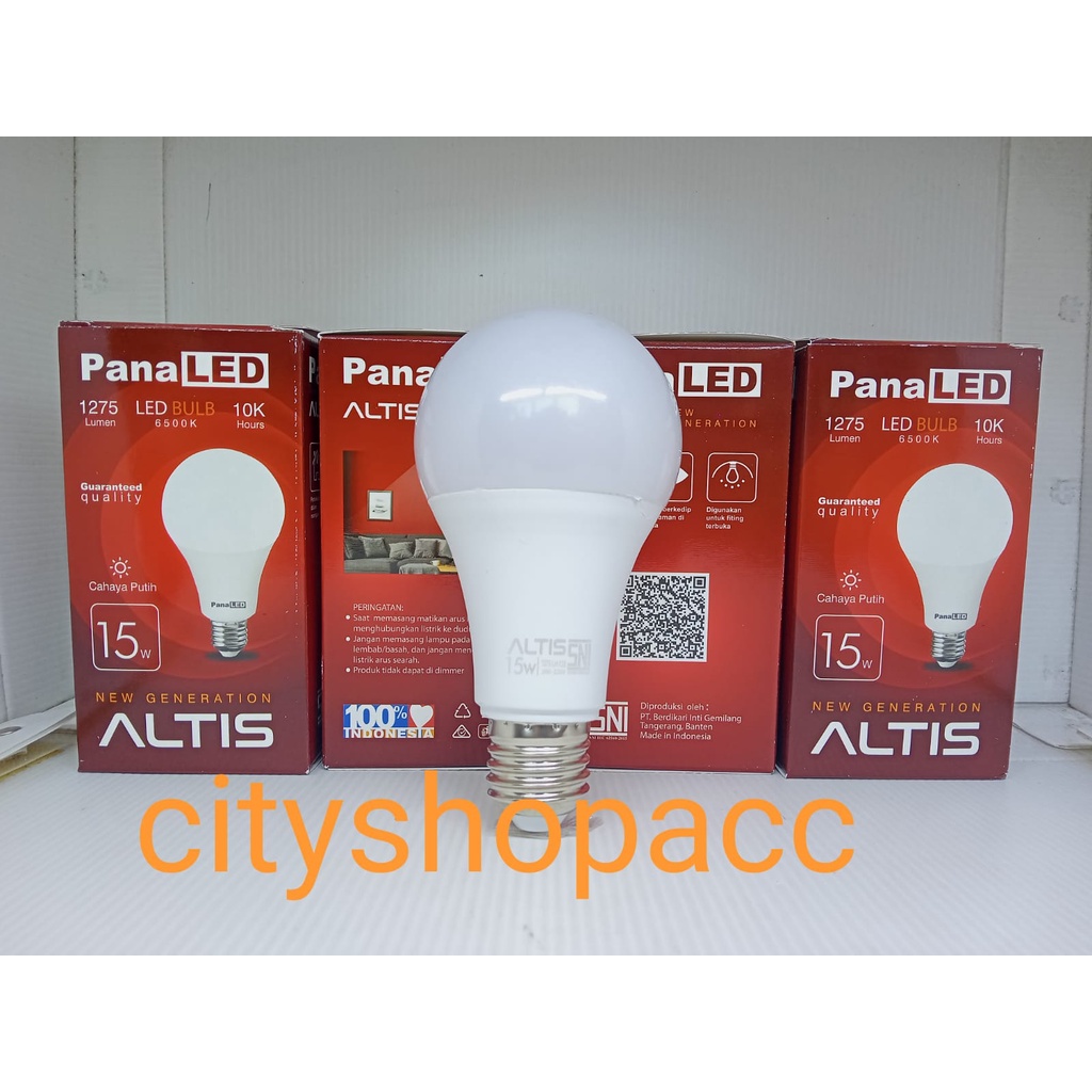 Jual PANALED ALTIS LED Lampu Bohlam Bulb 15w / 15 watt E27 220V Putih 6500K | Shopee Indonesia