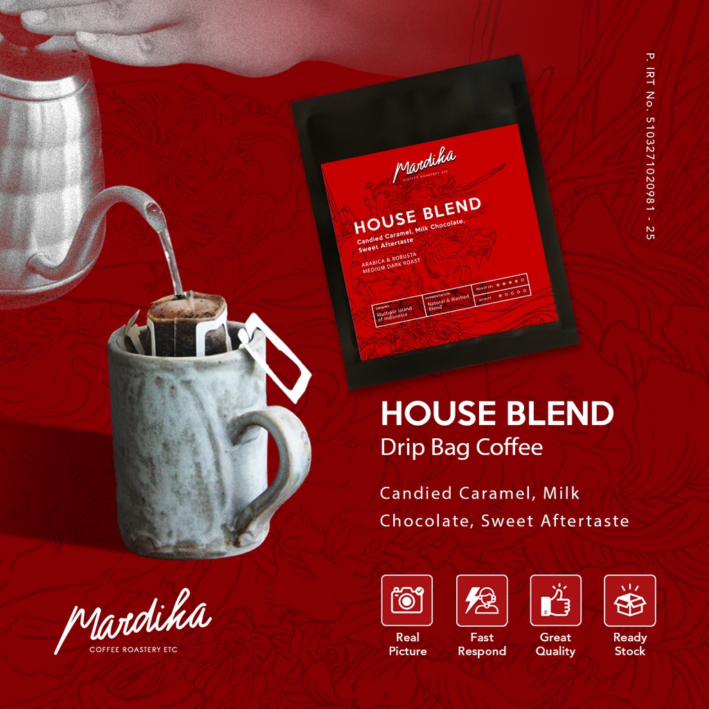Jual HOUSE BLEND Drip Kopi (Robusta Arabica) - Mardika Coffee | Shopee ...