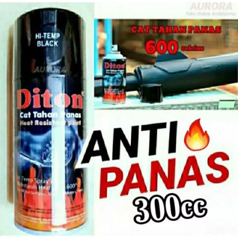 Jual DITON HI TEMP BLACK CAT SEMPROT TAHAN PANAS KNALPOT SPRAY PAINT HITEMP WARNA HITAM no merk ...