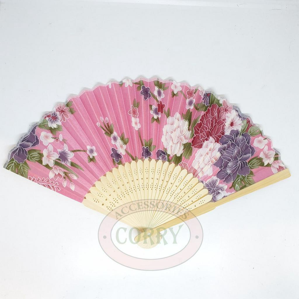 Jual Kipas Kayu Imlek Dekorasi Pink Bunga 21 Cm Hampers Parcel Bambu ...
