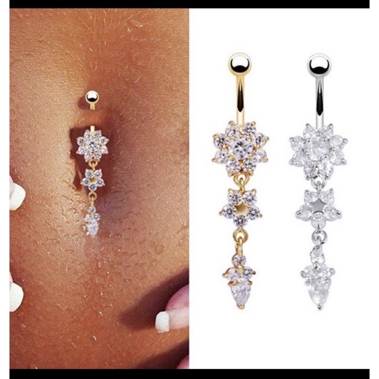 Jual anting belly / anting pusar / piercing belly stainles stell ...
