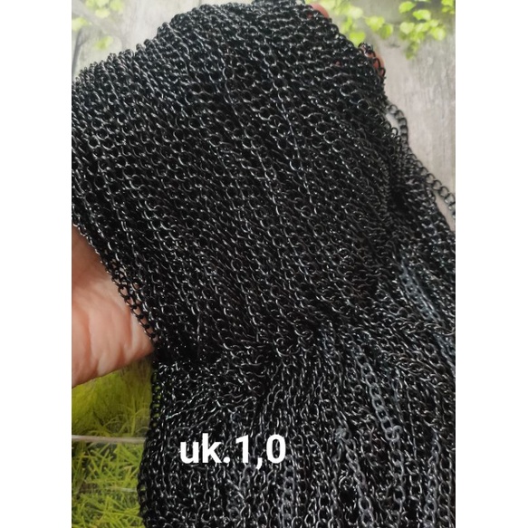 Jual rantai hitam uk.1,0mm | Shopee Indonesia
