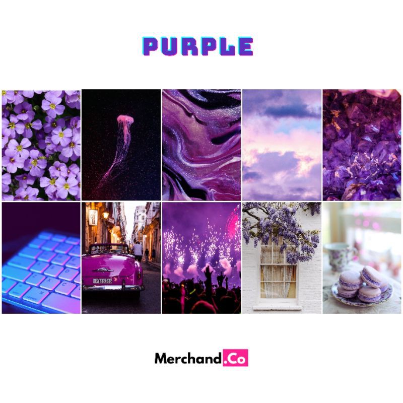 Jual (12 pcs) A5 POSTER DINDING AESTHETIC / PURPLE / POSTER MINI ...