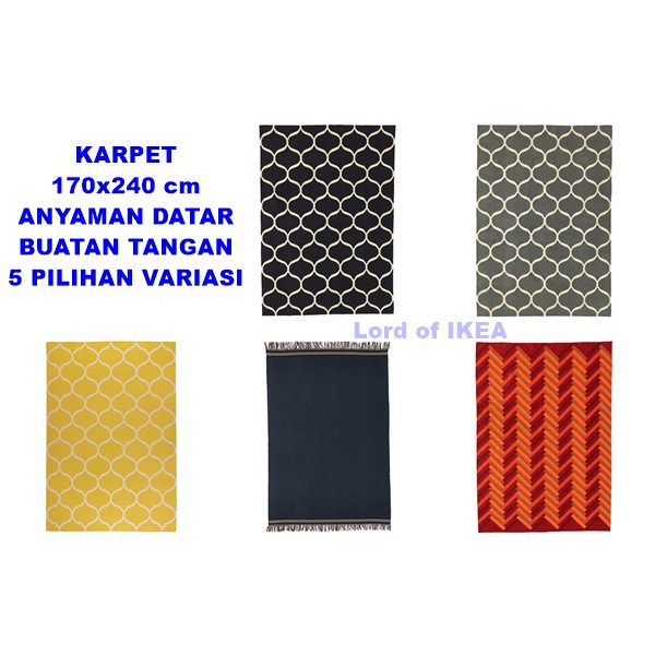 Jual STOCKHOLM Karpet anyaman datar buatan tangan 5 pilihan 170x240 cm ...