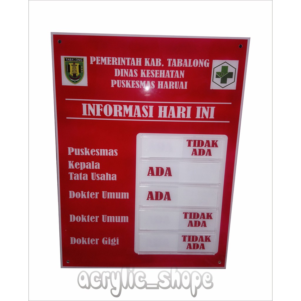 Jual Papan informasi acrylic | Shopee Indonesia