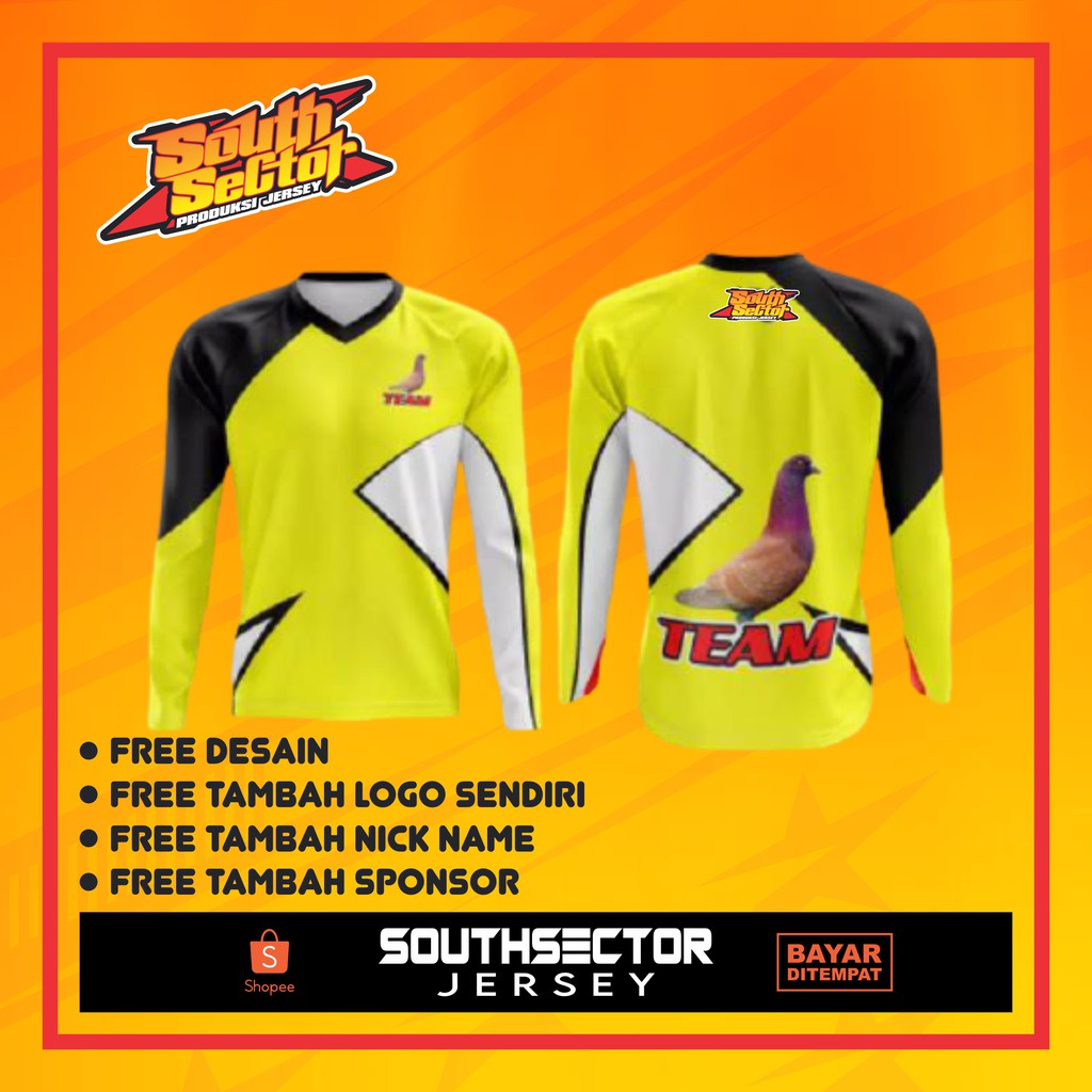 Jual Jersey Merpati Balap - Custom Desain - Kuning Hitam | Shopee Indonesia