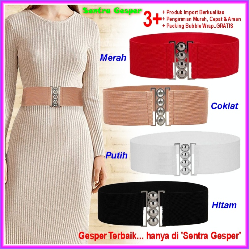 Jual Belt Gesper Sabuk Wanita Pita Obi Karet Ikat Pinggang Fashion ...