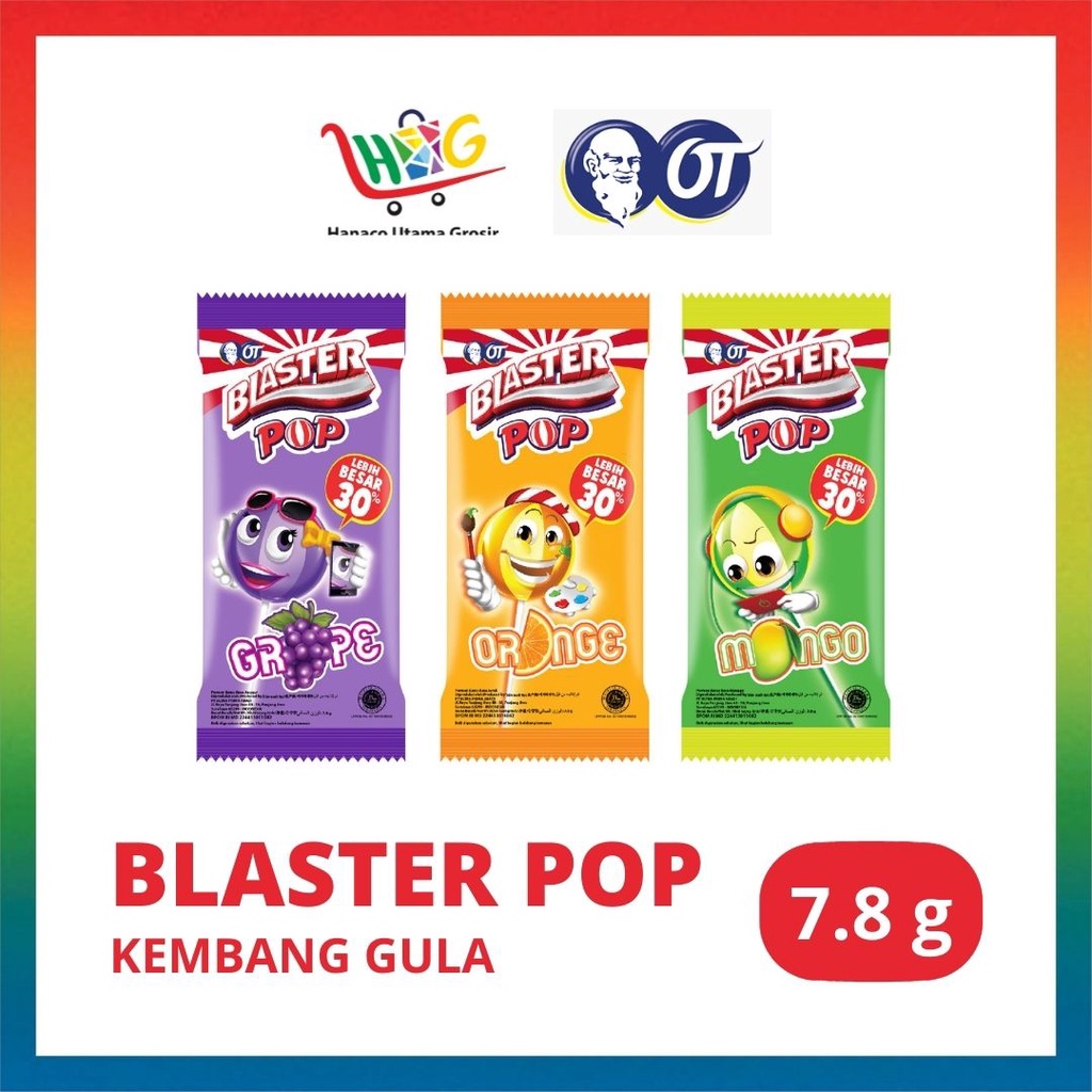Jual Permen Blaster Pop Lolipop Grape / Orange / Mango 7g | Shopee ...