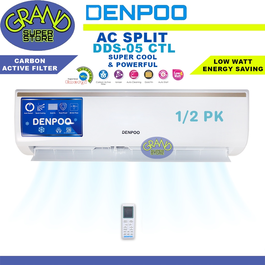 Jual DENPOO AC SPLIT DDS 05 CTL 1/2 PK UNIT ONLY | Shopee Indonesia