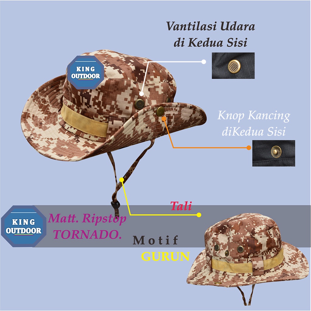 Jual TOPI COWBOY DESAIN KEKINIAN | TOPI RIMBA CORAK LORENG | TOPI ...