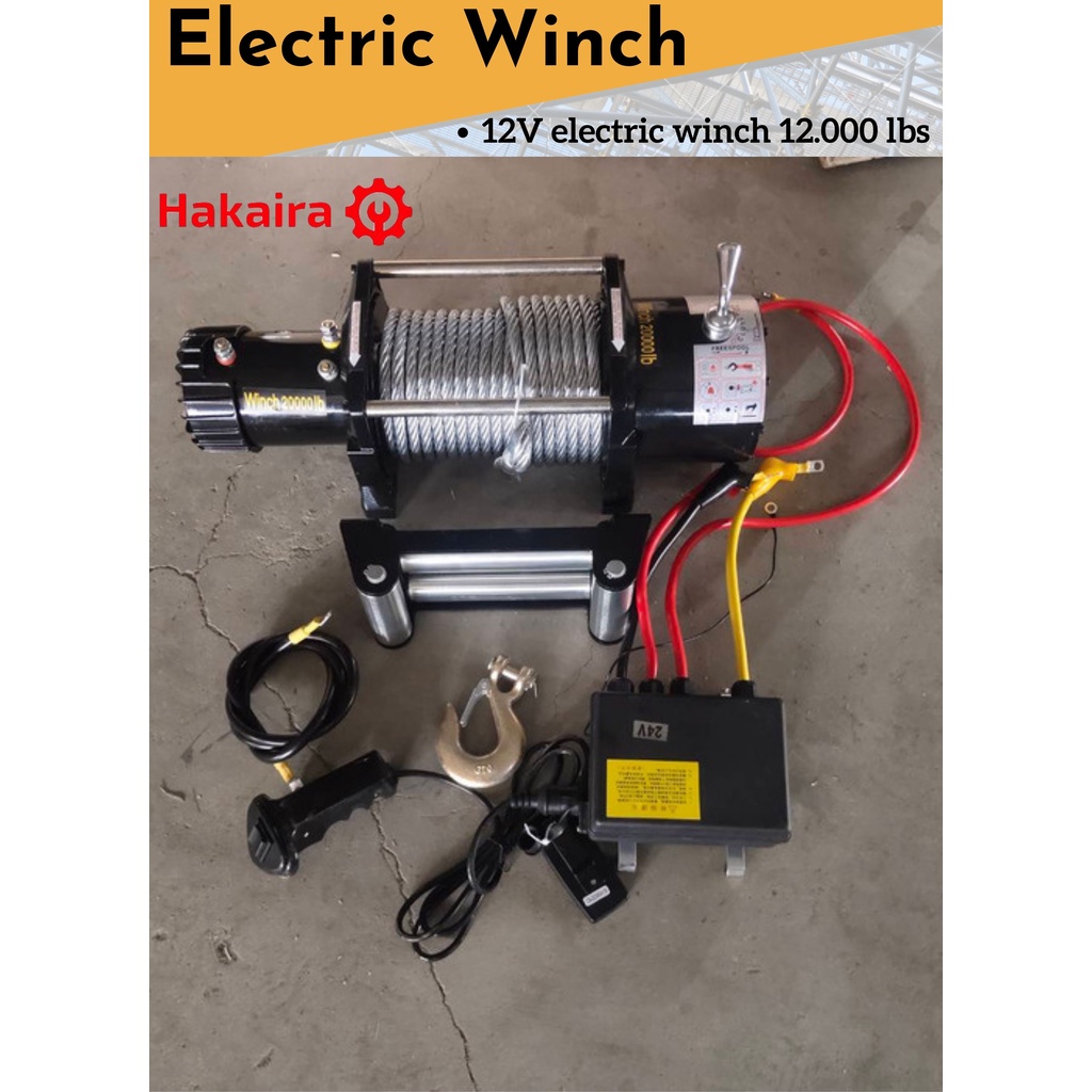 Jual katrol - electric winch 12V 12000lbs - derek mobil elektrik ...