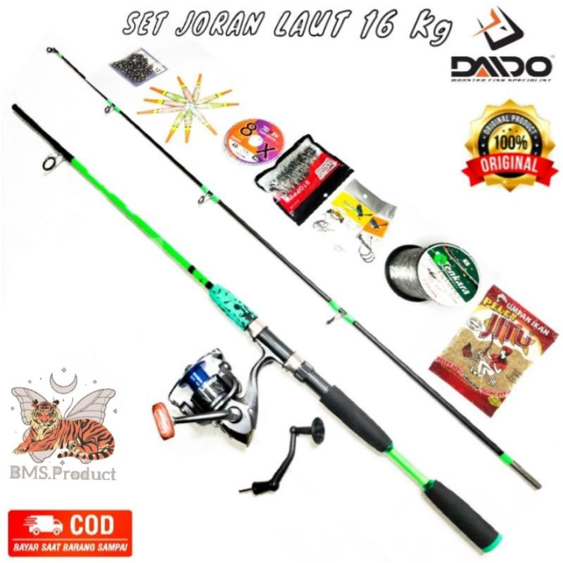Jual Set Pancing Joran Laut ,DAIDO 16 KG REEL 6000, JAPAN STYLE ( SET KOMPLIT ) | Shopee Indonesia