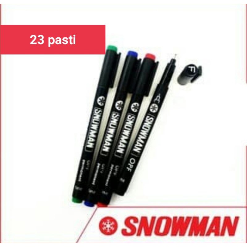 Jual spidol snowman OPF(Fine)/OPM (medium)merah biru hitam | Shopee Indonesia