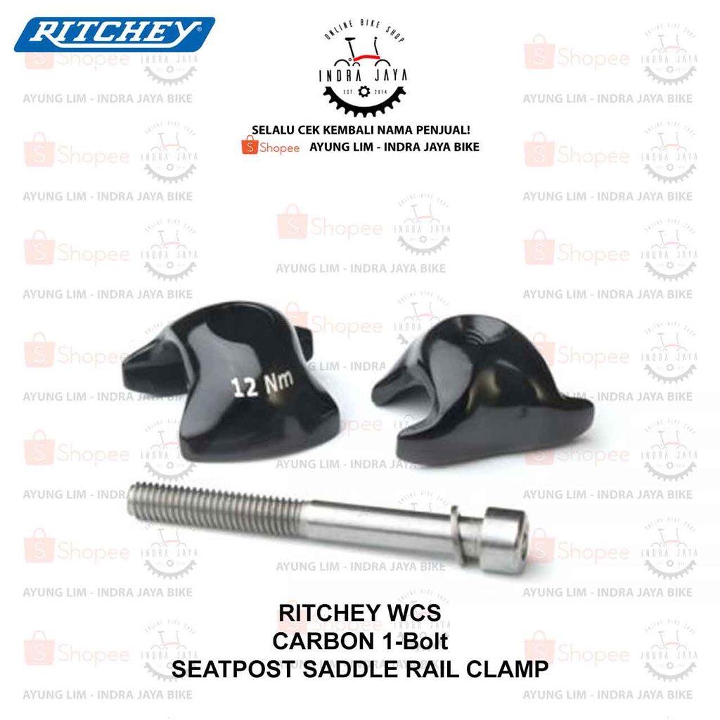 Jual RITCHEY - WCS Carbon 1-Bolt Seatpost Saddle Rail Clamp | Shopee ...