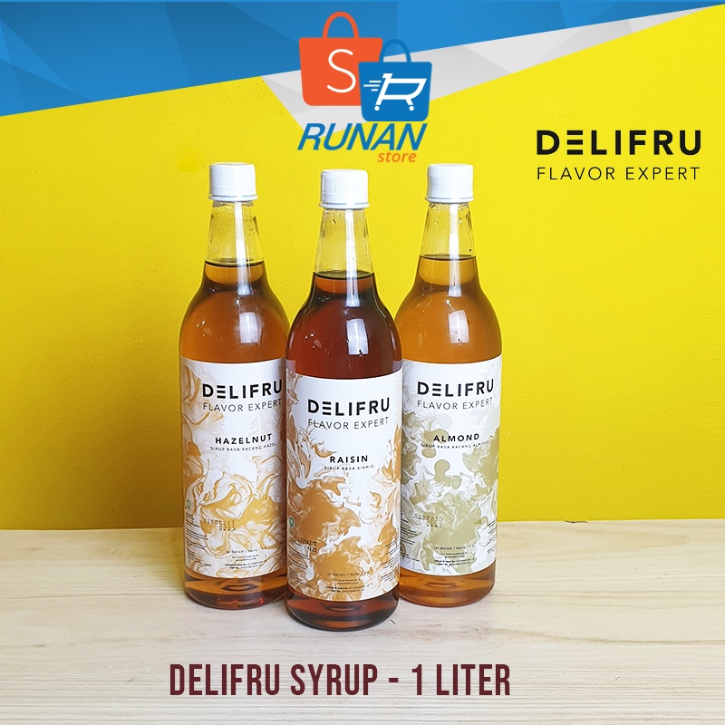 Jual Delifru Syrup 1L Sirup Delifru Rasa Raisin Hazelnut Almond 1000 ml ...