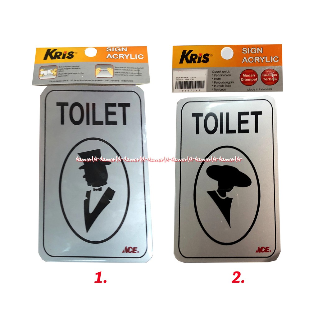 Jual Kris Sign Acrylic Stiker Toilet WC Kamar Mandi Sticker Tanda ...