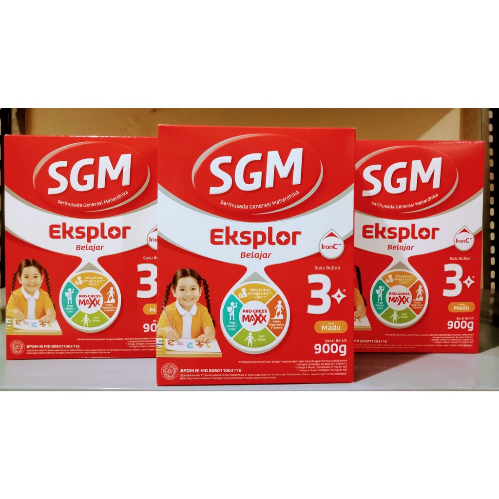 Jual SGM Eksplor Belajar 3+ Pro-GressMaxx Vanilla/Cokelat/Madu Susu Bubuk 900Gr/SGM 3 Plus ...