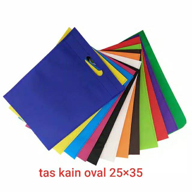 Jual Tas kain spundbond oval, tas kain ramah lingkungan ,ukuran 25×35 ...