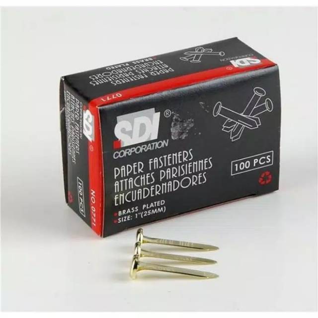 Jual Paku buku SDI 0771 aka Paper Fasteners isi 100pcs | Shopee Indonesia