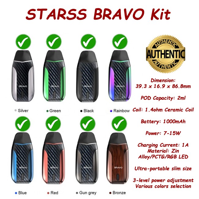 Jual Device Starss Bravo Kit 1000mAH Authentic | Shopee Indonesia